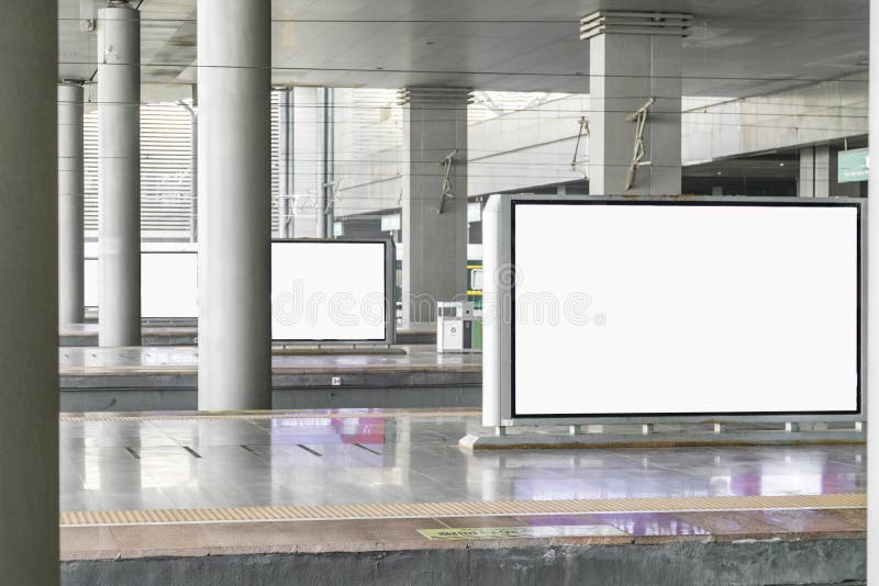 Station Platform Hall Billboard Exhibition Rack Stock Image - Image of ...