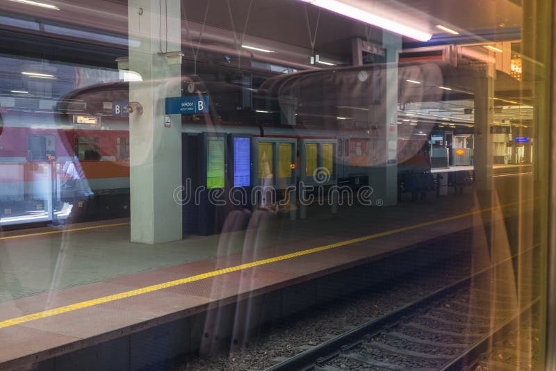 The Station Platform Seen from the Train Window Editorial Photo - Image ...