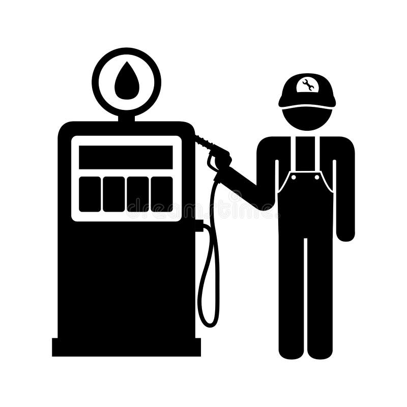 Station Service Worker Icon Stock Vector - Illustration of pump ...