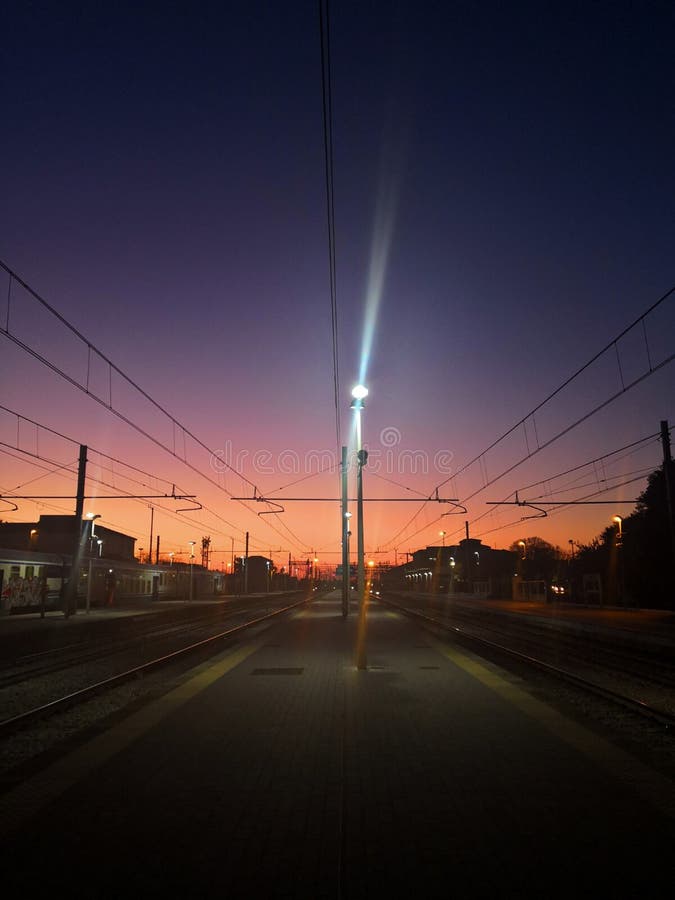 Station stock image. Image of sunset, train, station - 139167407