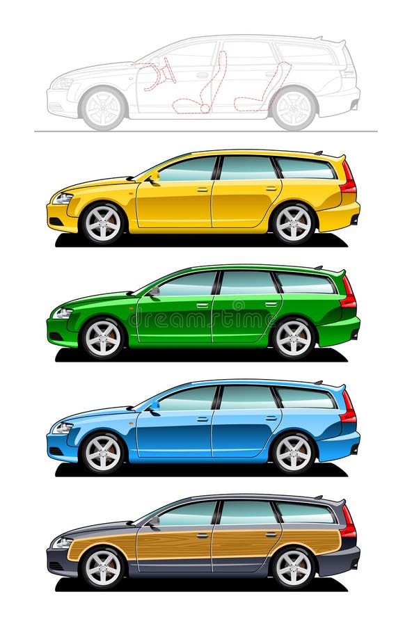 Station wagon, woodie stock vector. Illustration of sedan - 12276686