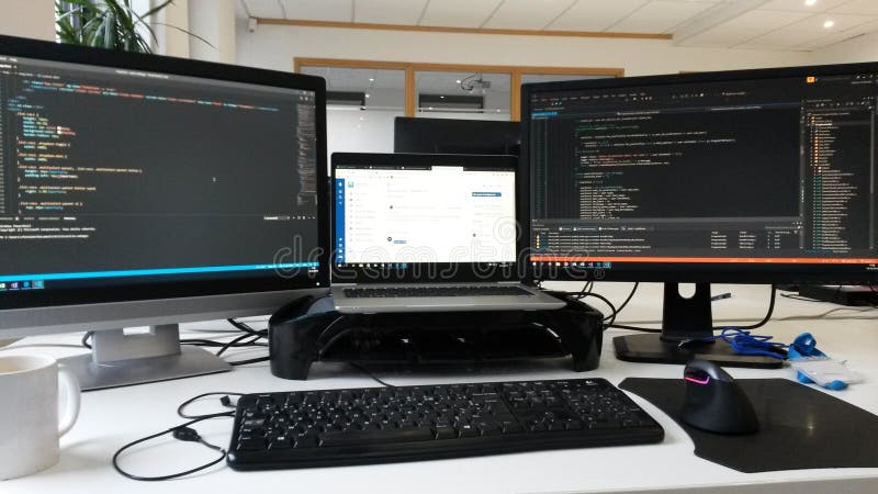 A Station of Work of a Developer Stock Photo - Image of coding ...