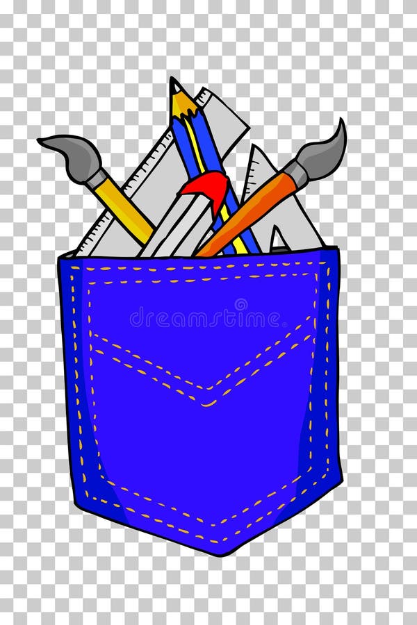 Stationary in the Back Pocket Stock Vector - Illustration of clip ...