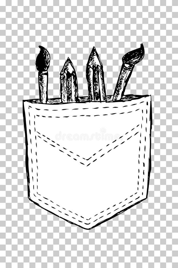Stationary in the Back Pocket Stock Vector - Illustration of accessory ...