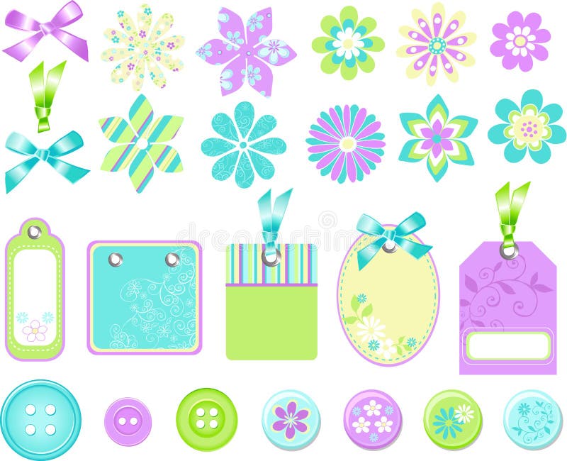 Stationary Embellishments Vector Elements Stock Vector - Illustration ...