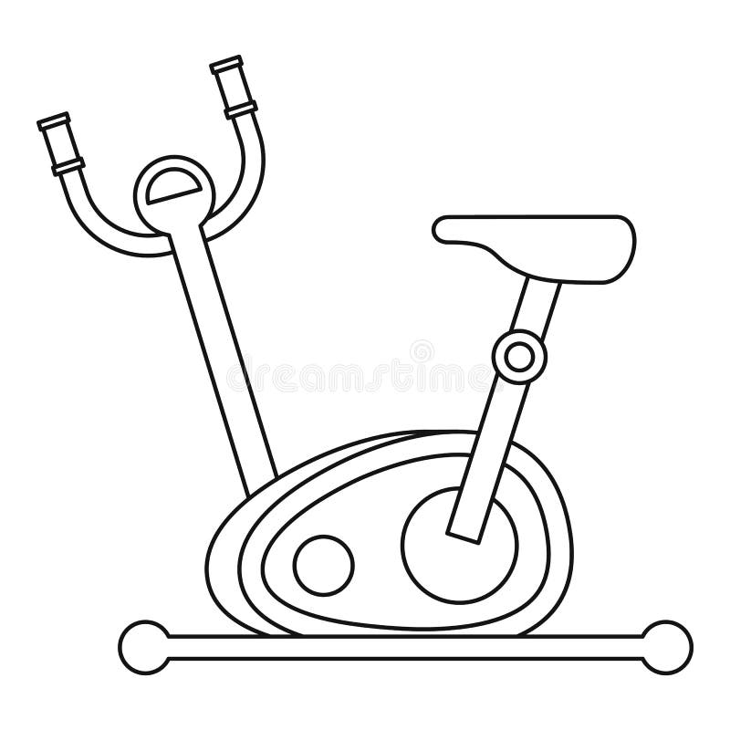 Stationary Exercise Bike Icon, Outline Style Stock Vector ...