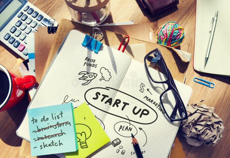 Messy Office Desk with Ideas and Vision Stock Image - Image of file ...