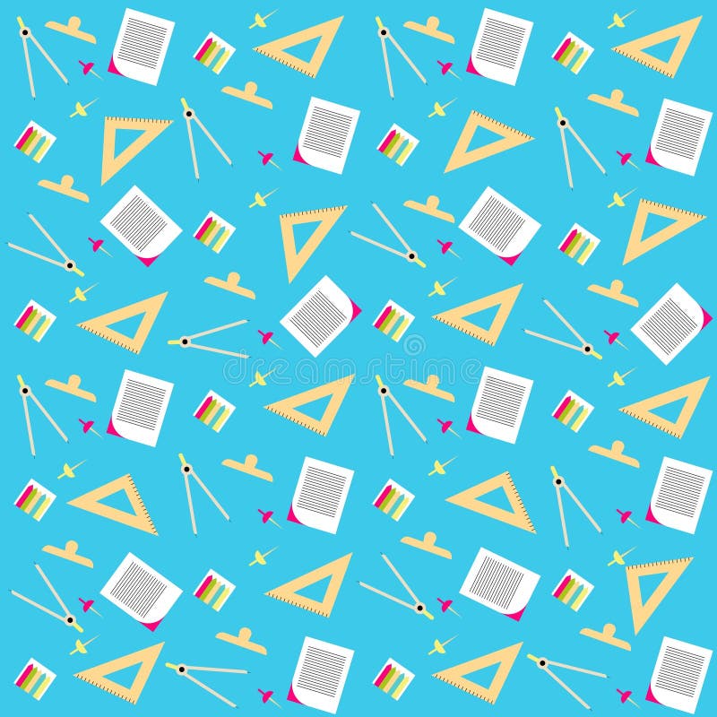 Stationary, Science. School Vector Seamless Pattern with Triangle Ruler ...