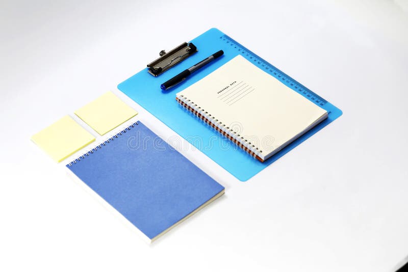 Stationary Set on White Background Stock Image - Image of caculator ...