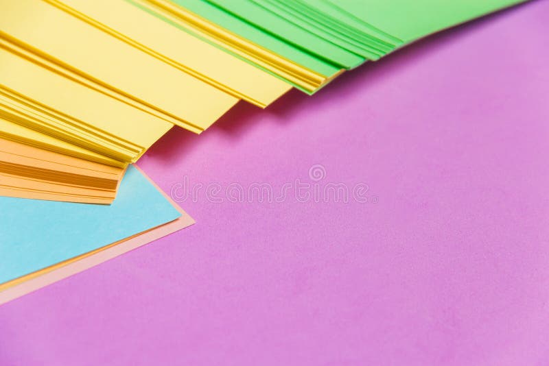 Stationary, Stack of Blank Colored Sticker on Lilac Board. Time ...