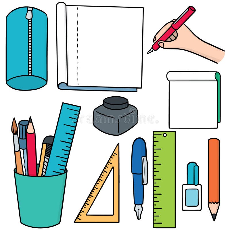 Stationary stock vector. Illustration of drawing, line - 75337624