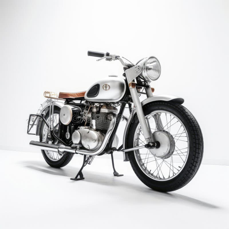 A Stationary White Motorcycle Stock Image - Illustration of culture ...