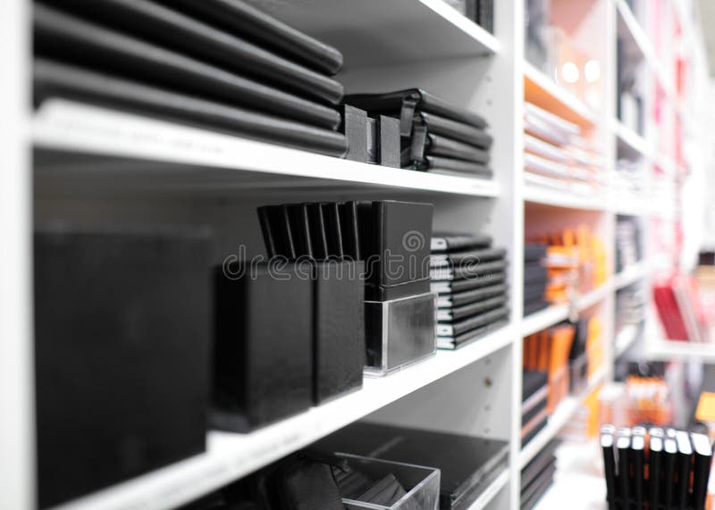Stationery stock photo. Image of black, shelves, counter - 25322448
