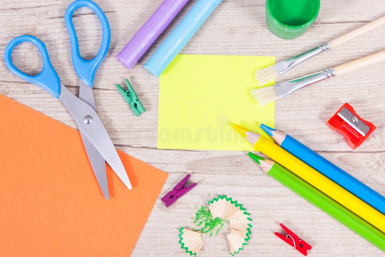 Stationery Accessories for Learning at School or Preschool. Development ...