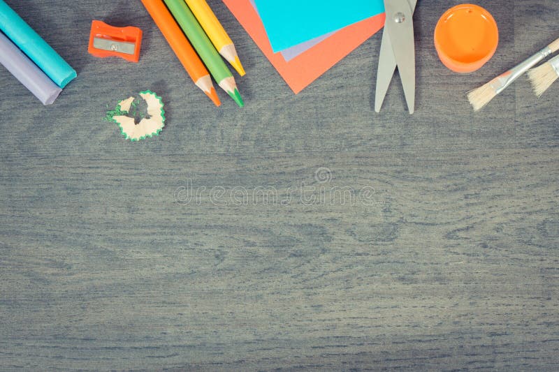 Stationery Accessories for Learning at School or Preschool. Development ...