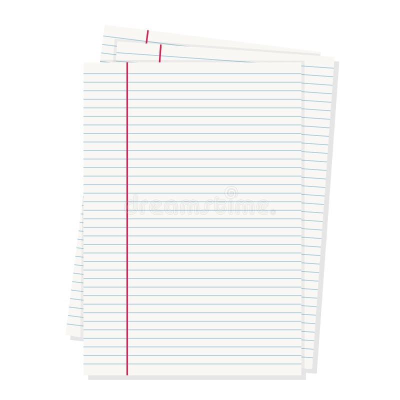 Stationery Blank Lined Memo Note Paper Cartoon Illustration Stock ...