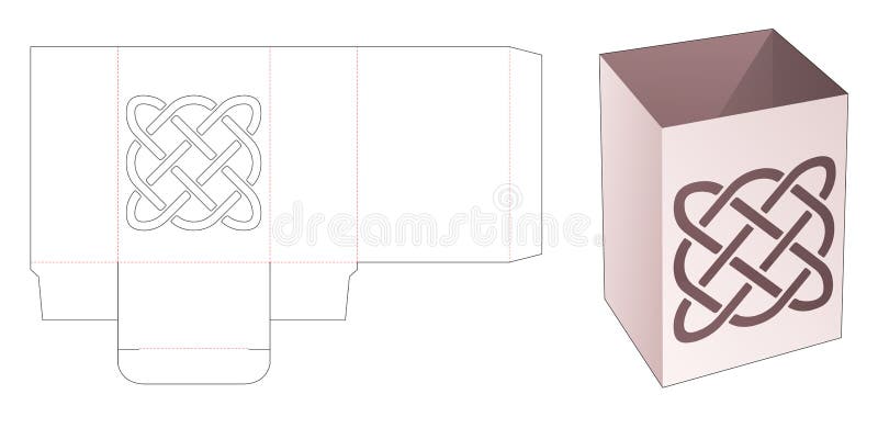 Stationery Box with Line Stencil Die Cut Template Stock Vector ...