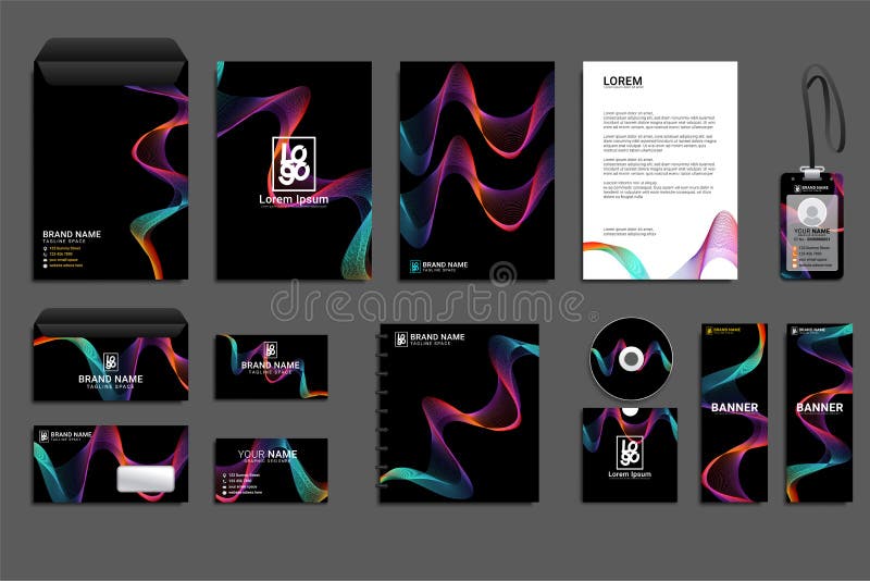 Stationery Corporate Brand Identity Mockup Set Stock Vector ...