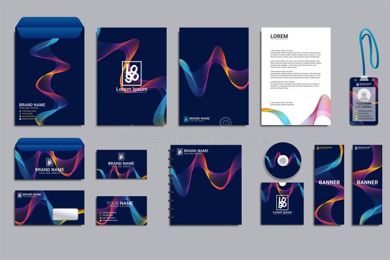 Stationery Corporate Brand Identity Mockup Set Stock Vector ...