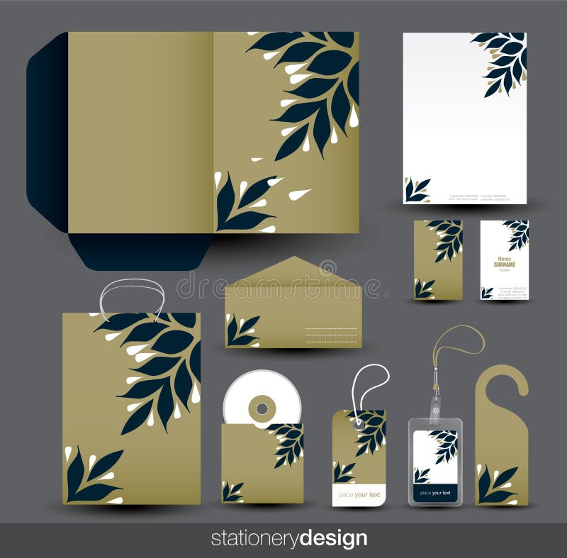 Stationery set design stock vector. Illustration of card - 23098849