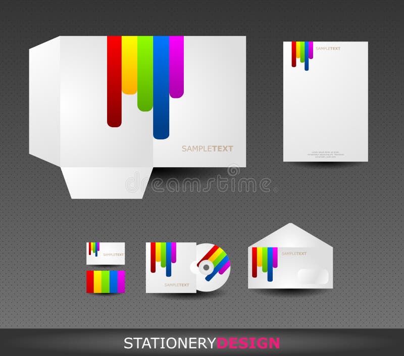 Stationery Design Set in Vector Format Stock Vector - Illustration of ...