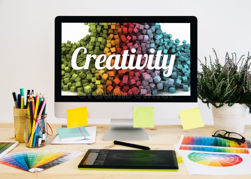 Stationery Desktop Creativity Stock Image - Image of stuff, responsive ...