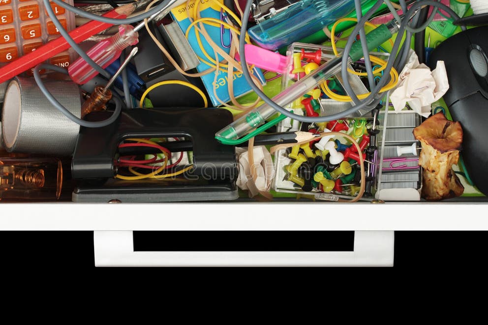 Stationery Drawer Horror stock photo. Image of mouse - 16564892