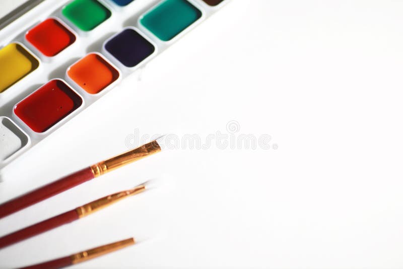 Drawing Paints on a White Sheet of Paper Stock Image - Image of artist ...