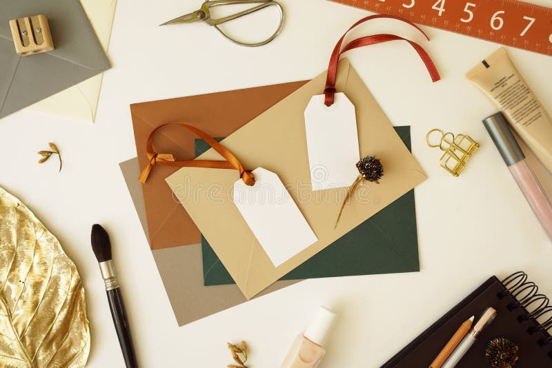 Stationery flat lay. stock photo. Image of festive, blog - 202931924