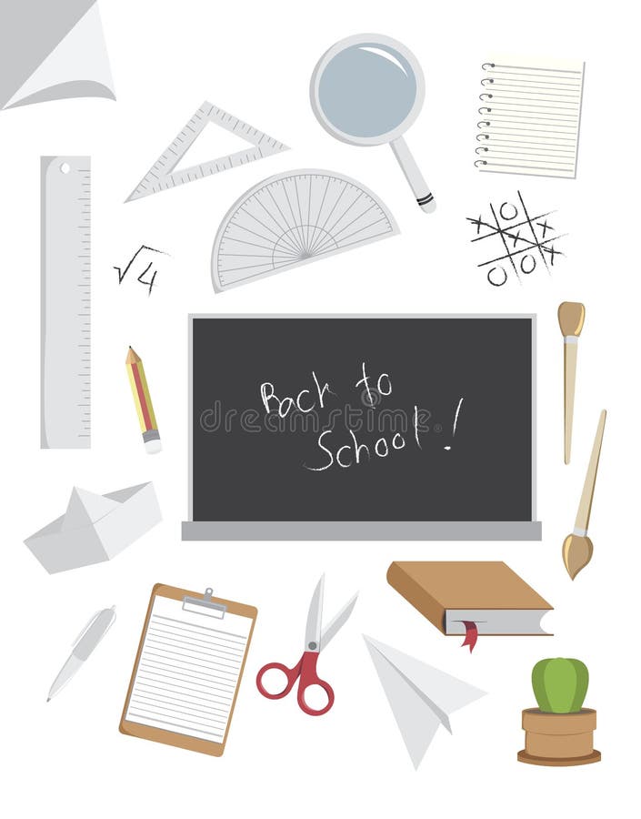 Stationery icon set stock illustration. Illustration of ruler - 651029