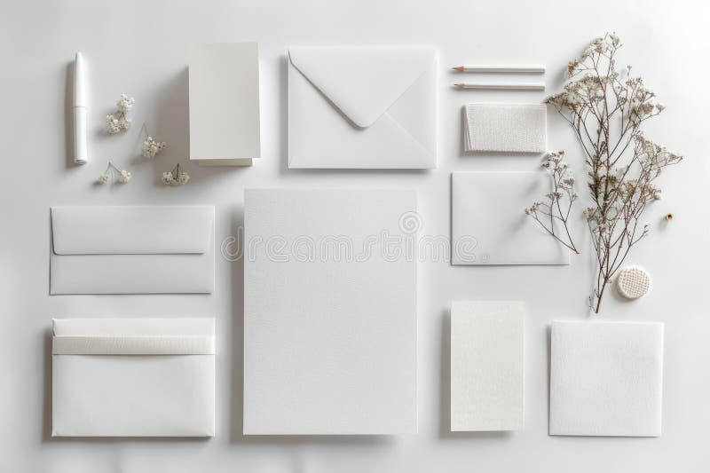 Stationery Items Arranged Table Including Notebooks Pens Stock Photos ...