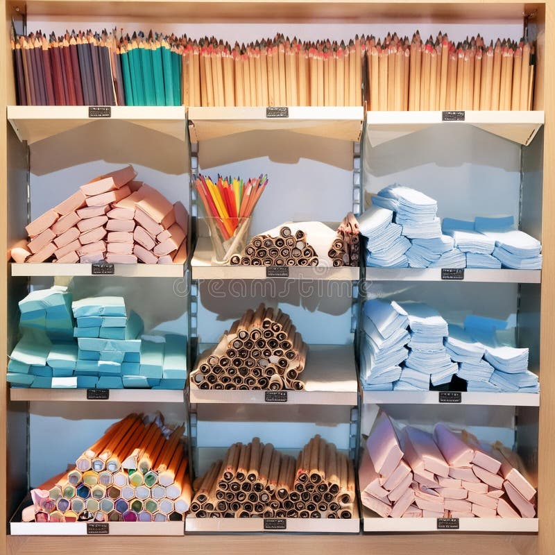 Stationery with Items on Display, AI Generated Stock Illustration ...