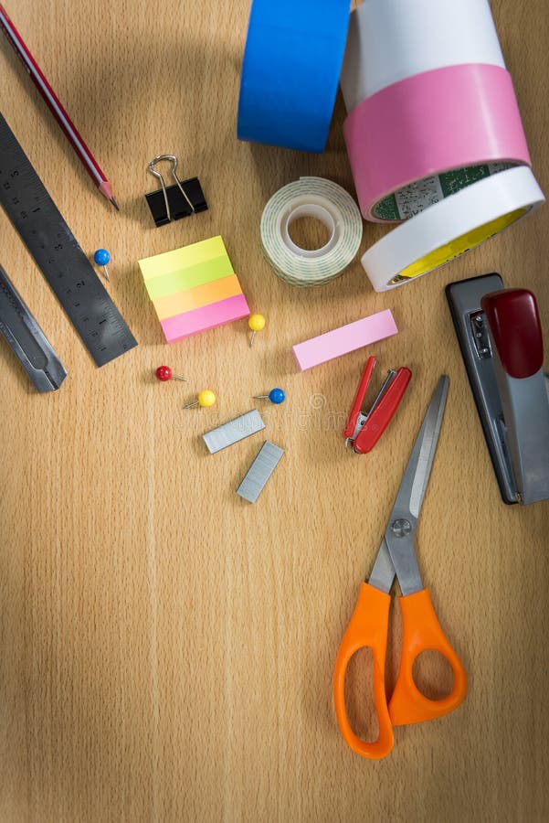 Stationery Items are Placed on the Working Stock Image - Image of ...