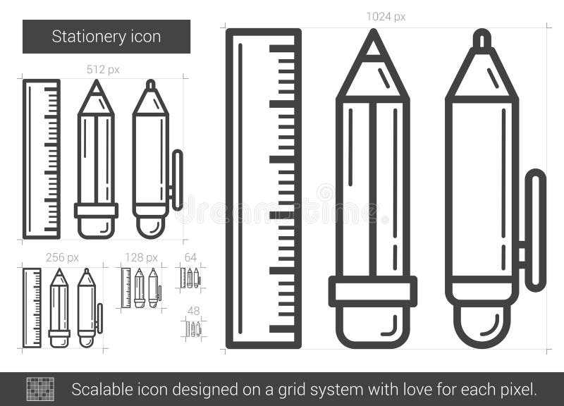 Stationery Ruler and Pencil Hand Drawn Sketch Icon Stock Vector ...