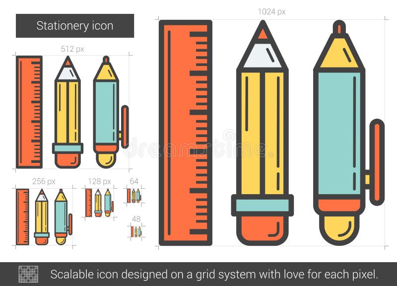 Stationery Ruler and Pencil Hand Drawn Sketch Icon Stock Vector ...