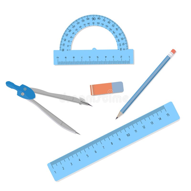 Stationery. Measuring Tool. Drawing Kit. Stock Vector - Illustration of ...