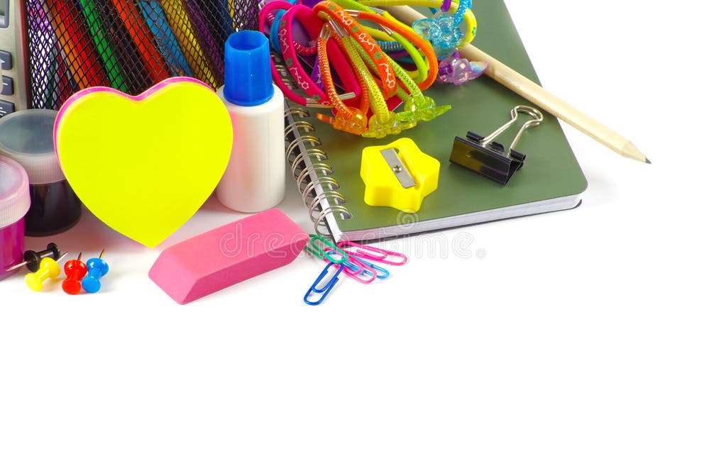 Stationery and notebooks stock photo. Image of ruler - 268555230