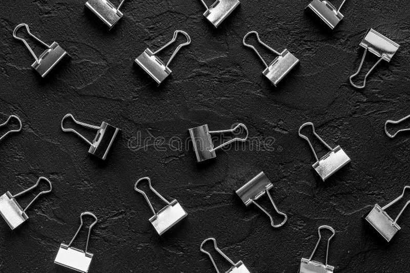 Stationery Pattern. Paper Binder Clips Top View Stock Photo - Image of ...
