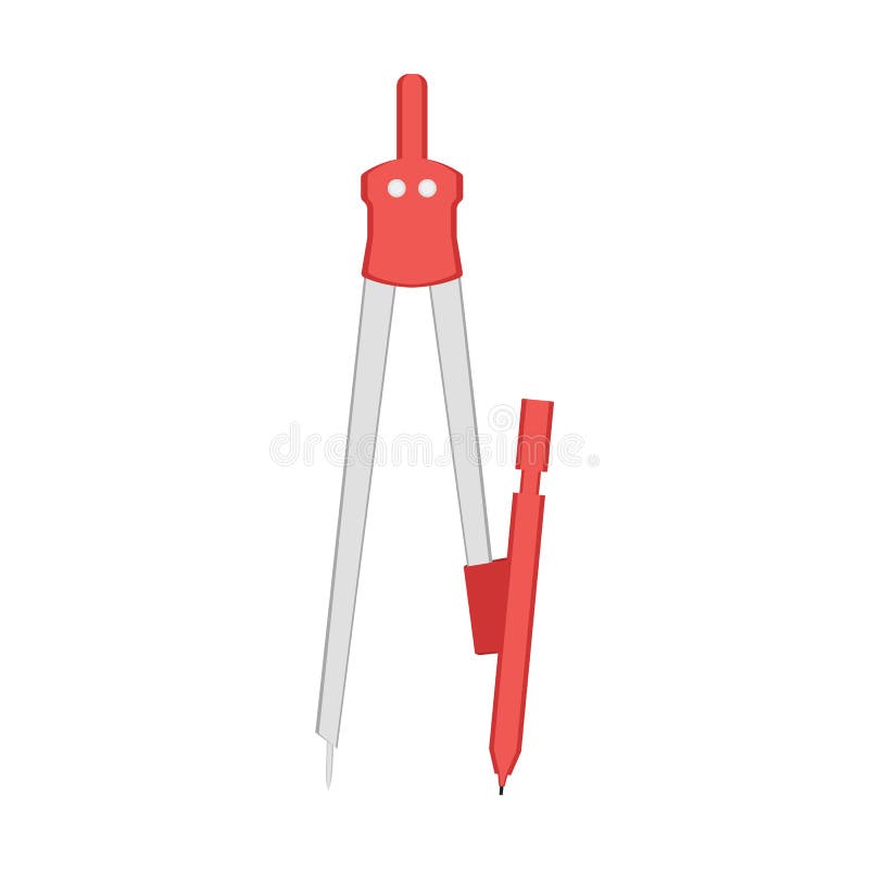 Cartoon Pencil Compass Vector Isolated Object Illustration Stock Vector ...