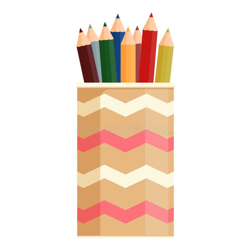 Stationery Pencil Icon Cartoon Vector. Container Stand Stock Vector ...