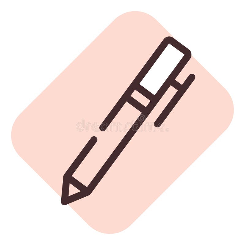 Stationery pencil, icon stock vector. Illustration of wooden - 259394466