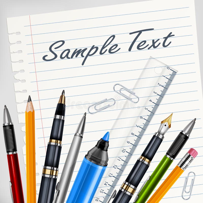 Stationery for school stock vector. Illustration of glass - 32724192 Stationery for school stock vector. Illustration of glass - 32724192