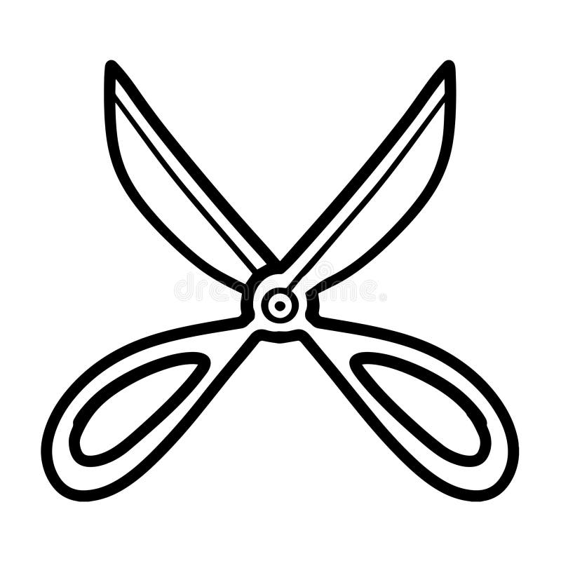 Stationery Scissor Hand Drawn Doodle Illustration Stock Illustration ...