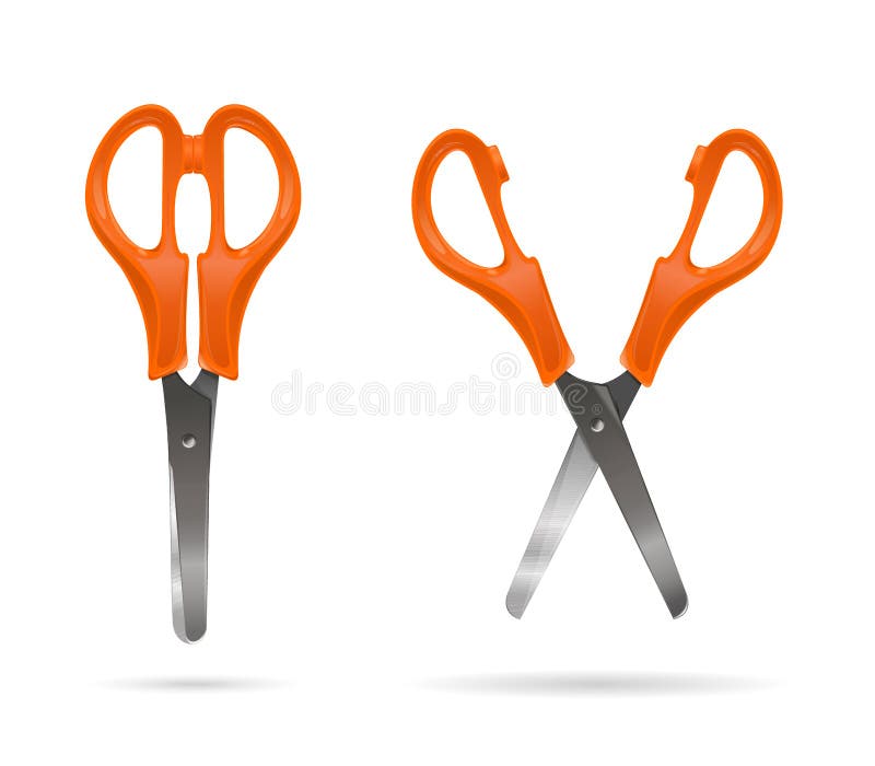 Stationery Scissors Open and Closed. Vector Icon Stock Vector ...