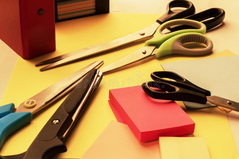 Stationery Scissors for Work, School and Hobbies of Different Sizes ...