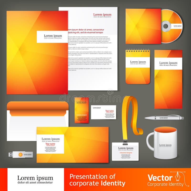 Stationery Set Design, Stationery Template Stock Vector - Illustration ...