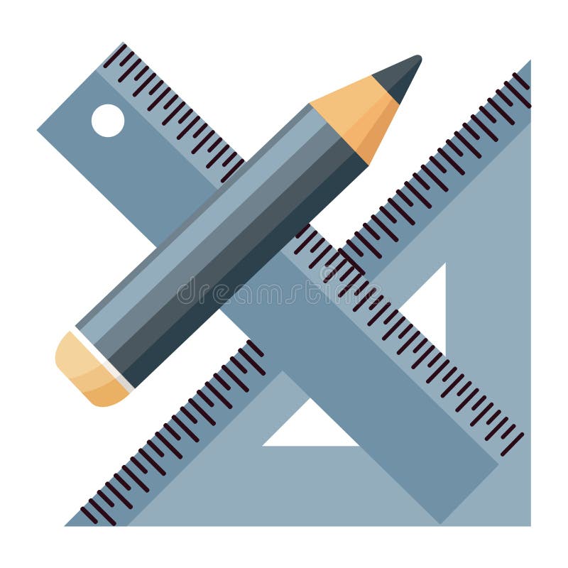 Stationery Set, Pencil, Ruler, Triangular Ruler, Blue Colors. School ...