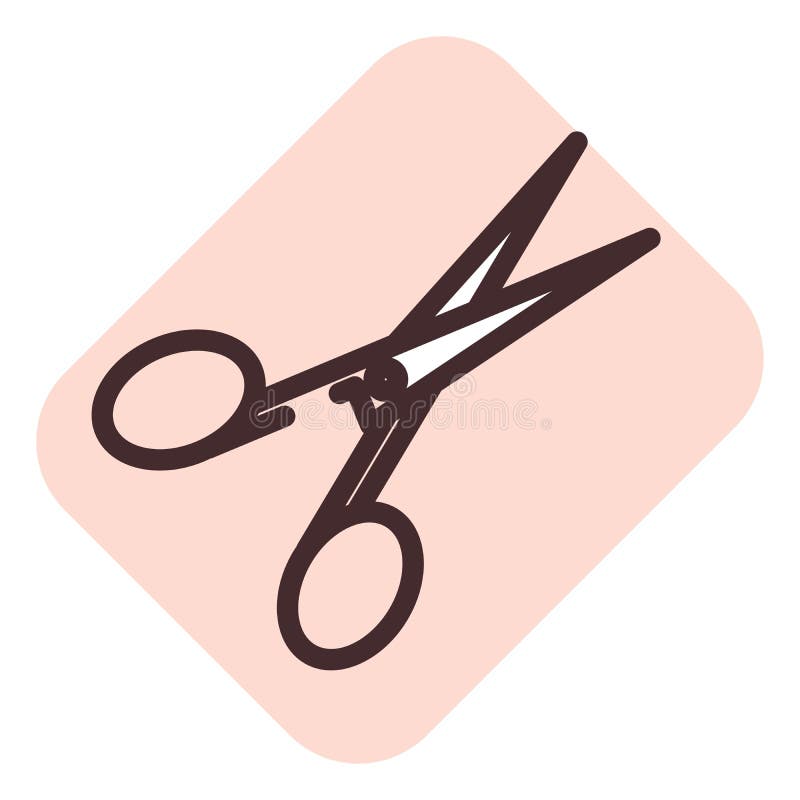 Sharp Scissors for Hairdresser or Tailor, Flat Vector Illustration ...