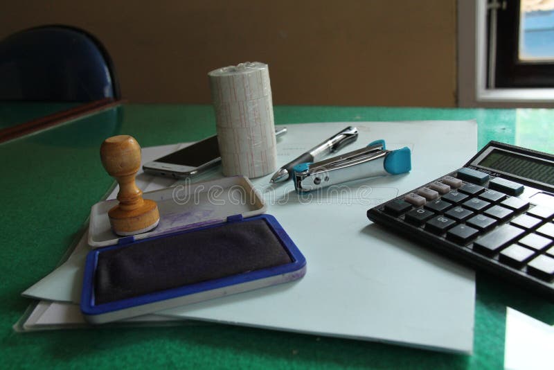 Stationery on the Table Version 1 Stock Photo - Image of creative ...