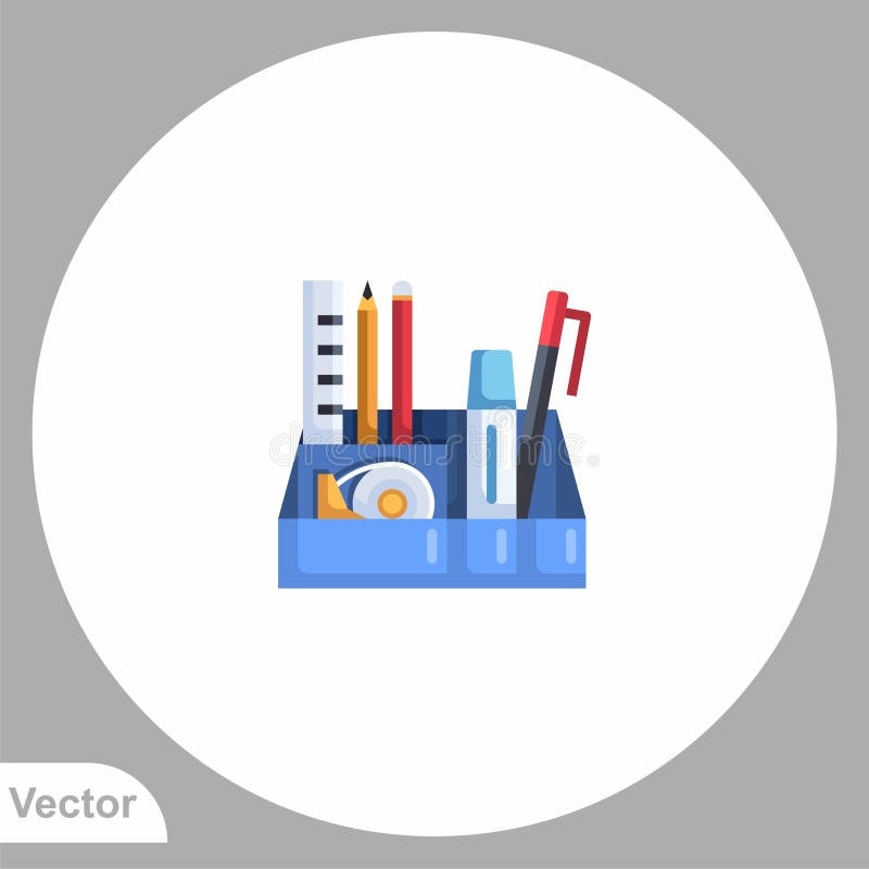 Stationery Vector Icon Sign Symbol Stock Vector - Illustration of ...
